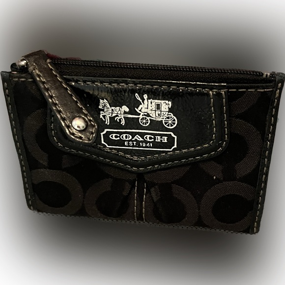 Coach | Bags | Coach Canvas And Leather Cardholder With Zipper | Poshmark